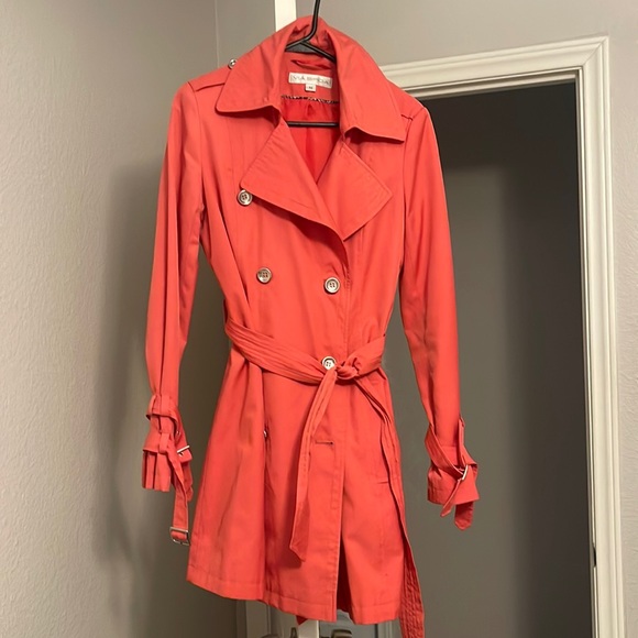 Via Spiga | Jackets & Coats | Gently Used Via Spiga Coral Trench Coat ...